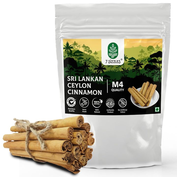 7 Sizzles SriLankan M4 QUALITY Ceylon Cinnamon Stick/Dalchini Sticks/Fresh True Cinnamon Quills ...