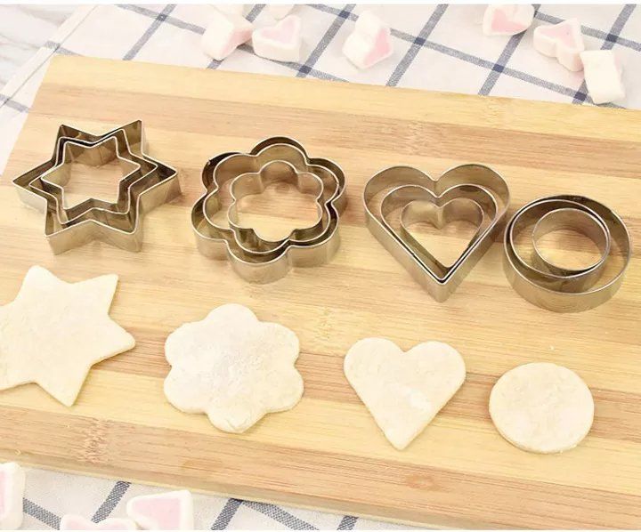 Cookie Cutters Shapes Baking Set12PCS Flower, Round, Heart, Star Shape ...