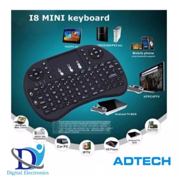 i8 - MINI WIRELESS QWERTY KEYBOARD - 2.4Ghz - WITH COLORFUL BACKLIGHT ...