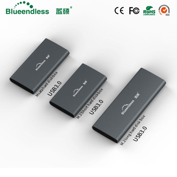 New Product Aluminum M.2 Ssd Case Portable Hard Disk Msata to Usb Type ...