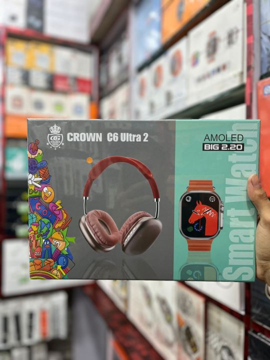 Crown C6 Ultra 2 Smart Watch – 2.2” AMOLED Display, Bluetooth Calling ...