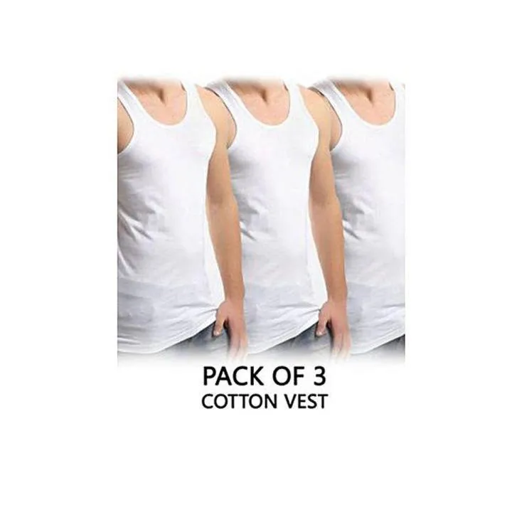 Pack of 3 Premium Cotton Banyan Vests for Men – Half‑Sleeve ...