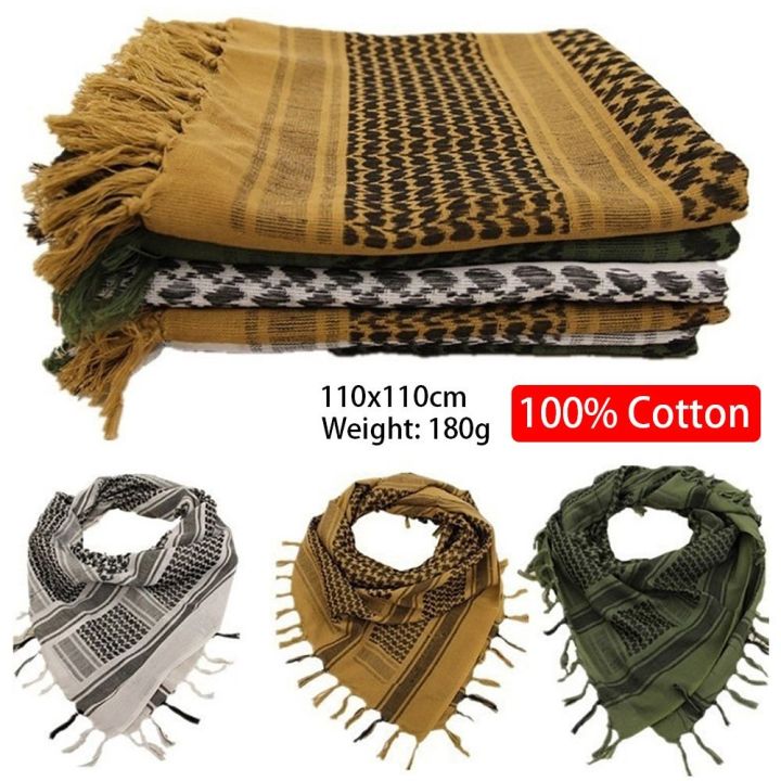 1Pcs New 110x110cm Cotton Muslim Shemagh Scarf Square Neck Wrap ...