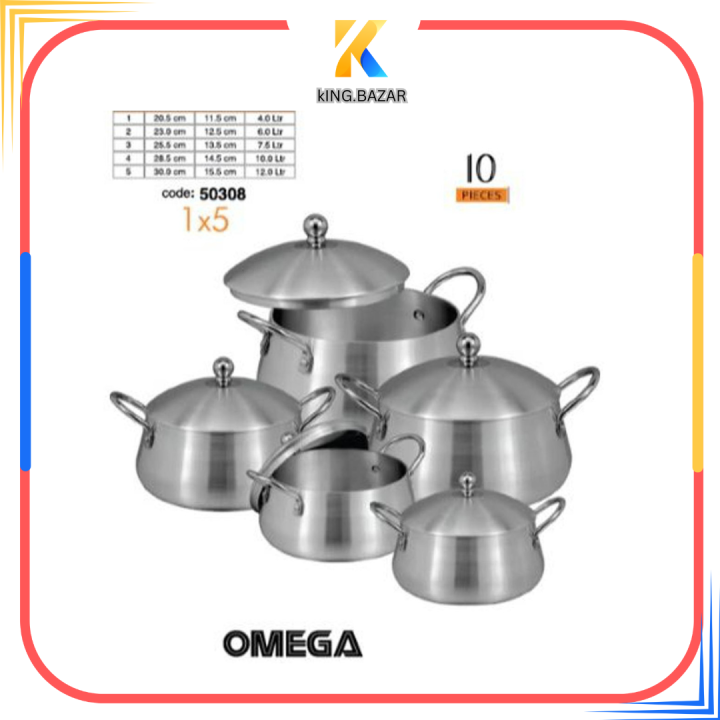 Sonex Metal Finish Cookware Set 10 Pieces 1/5 (Belly New Item) Full Set ...