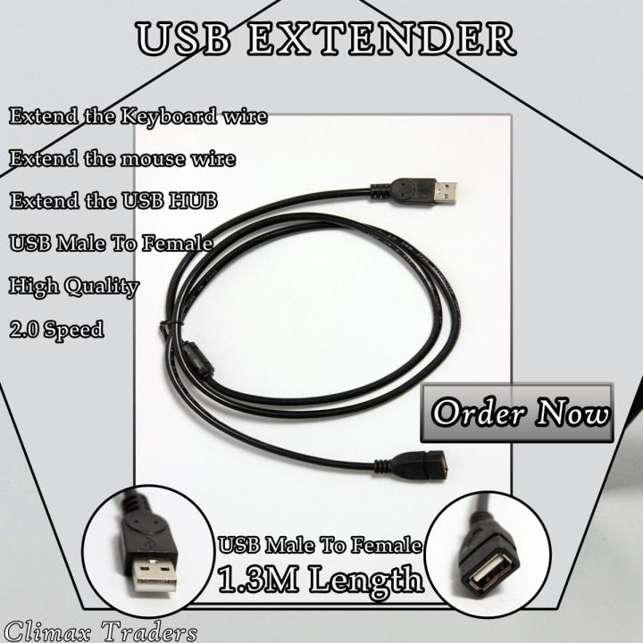 USB Extender Cable - USB Male to USB Female - 1.5 Meter | Daraz.pk