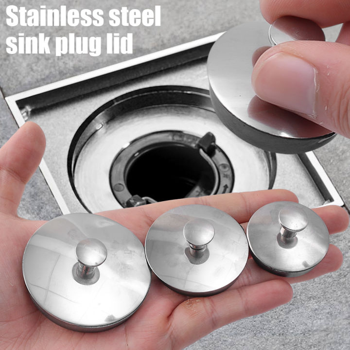 Stainless Steel Universal Sink Plug Cover Bathtub Drain Stopper Bath ...