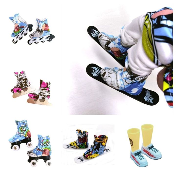 Parent-child Mini Roller Skates Toy Sneakers Sports Finger Shoe Cute ...