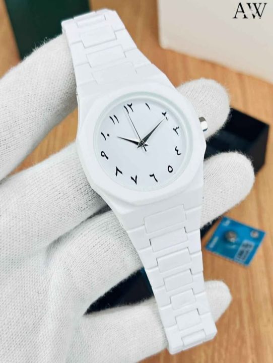 Perimium White aura watch Aura Stylish Wrist Watch for Men & Women ...