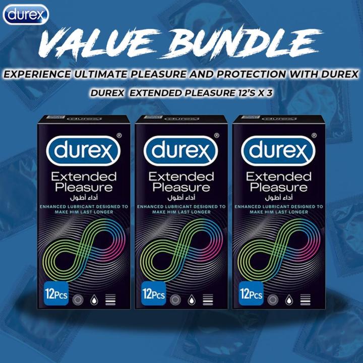 Durex Pack of 3 - Durex Condoms Extended Pleasure Longer Lasting Timing Condoms 12s x 3 | Daraz.pk