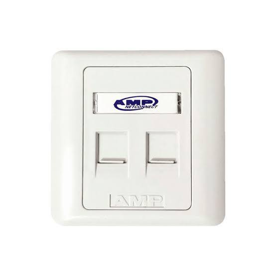 AMP Faceplate 2-Port | Ethernet Wall Outlet Cover | White, Keystone ...