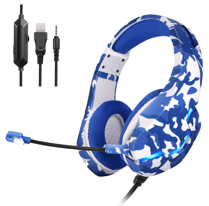 J10 RGB Gaming Headset - Flexible LED Stereo Surround Headphones with 3 ...