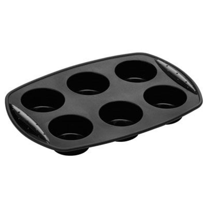 6 Cup Black Silicone Muffin Mould | Daraz.pk