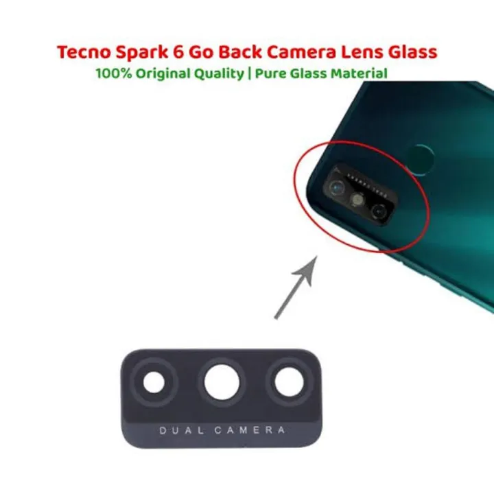 Tecno Spark 6 Go Replacement Back Camera Lens Glass For Tecno Spark 6 ...