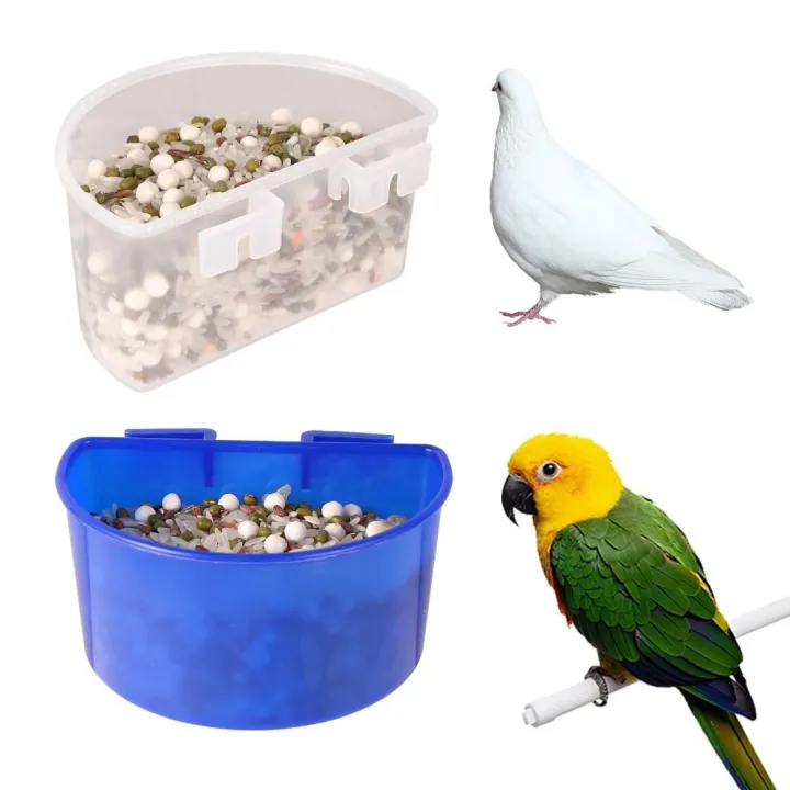 Bird Accessories Splash-proof Parrot Food Water Bowl Plastic Blue ...
