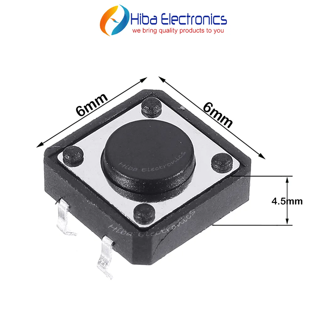 Push Button 12x12x4.5mm 4pin DIP Tactile Tact Mini Push Button Switch ...