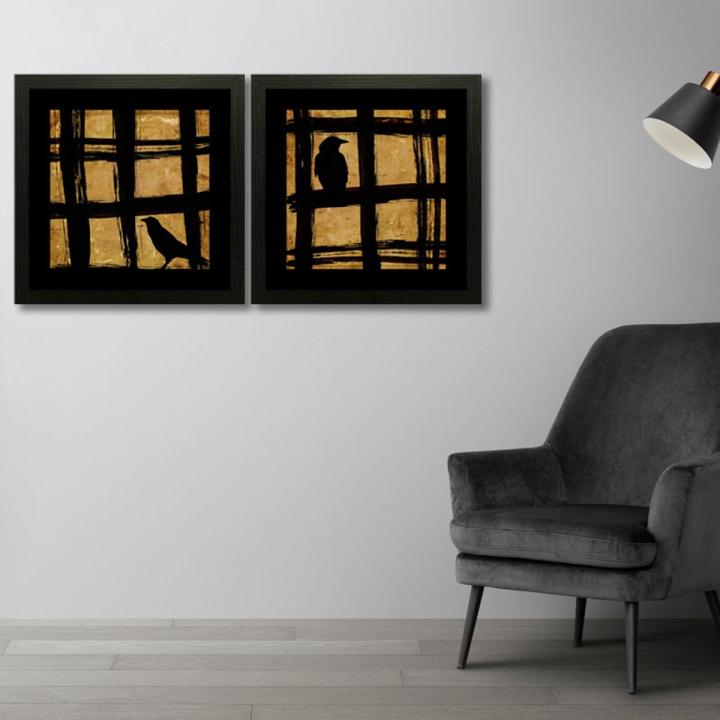 Set of 2 Crow in Cage Wall Art Frames, Collage Frames for Wall Décor – Raqeeq BF67 | Daraz.pk