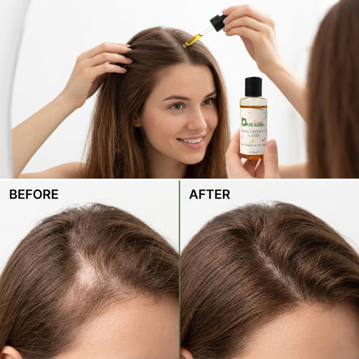 Botanic Glow Hair Growth Elixir - Natural Hair Regrowth Oil with ...