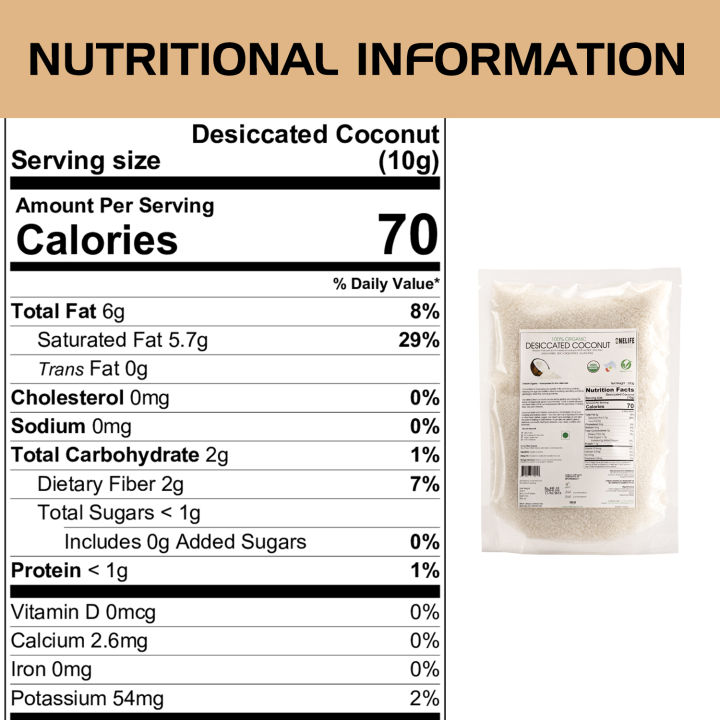 ONE LIFE ORGANIC Desiccated Coconut – Unsweetened Shredded Coconut ...