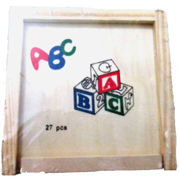 Wooden Learning 27-piece English alphabet picture blocks | Daraz.pk