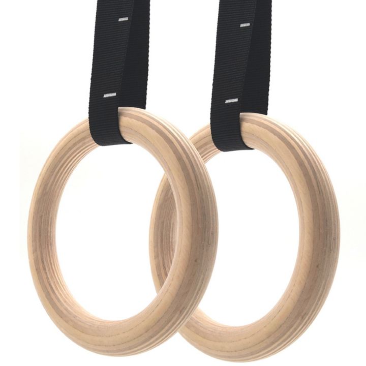 Wooden Gymnastics Rings Wooden Olympic Rings 1500lbs with Adjustable ...