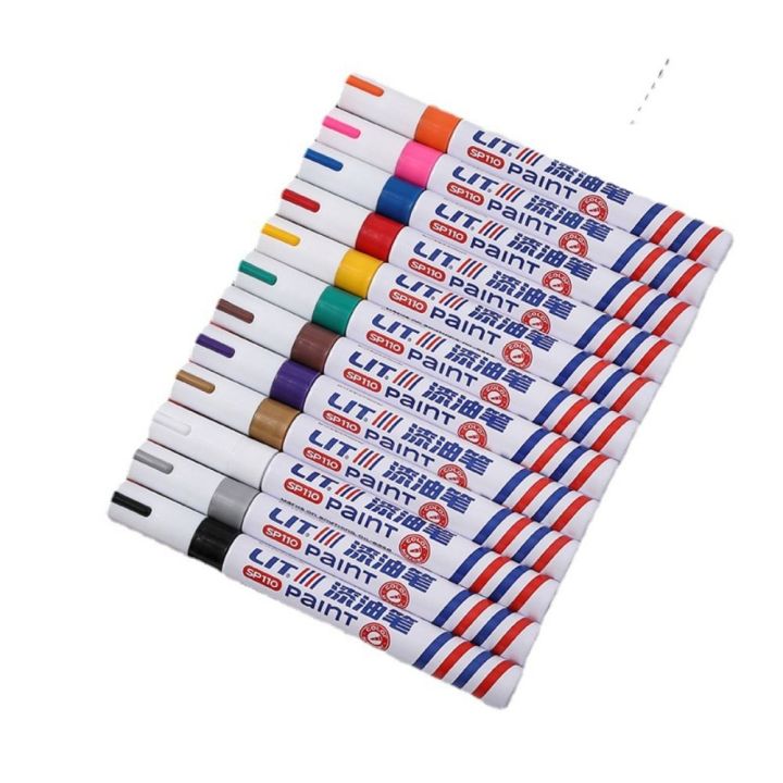 Portable 12 Colors Paint Marker Permanent Waterproof Oil-based Colored ...