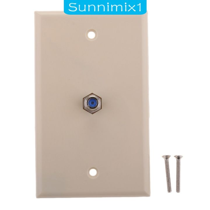 [SUNNIMIX1] Single Coaxial Wall Face Plate Coupler Cable TV Outlet F ...
