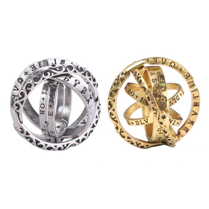 Creative Retro Style Astronomical Ball Ring Rotating Planet Reversed ...
