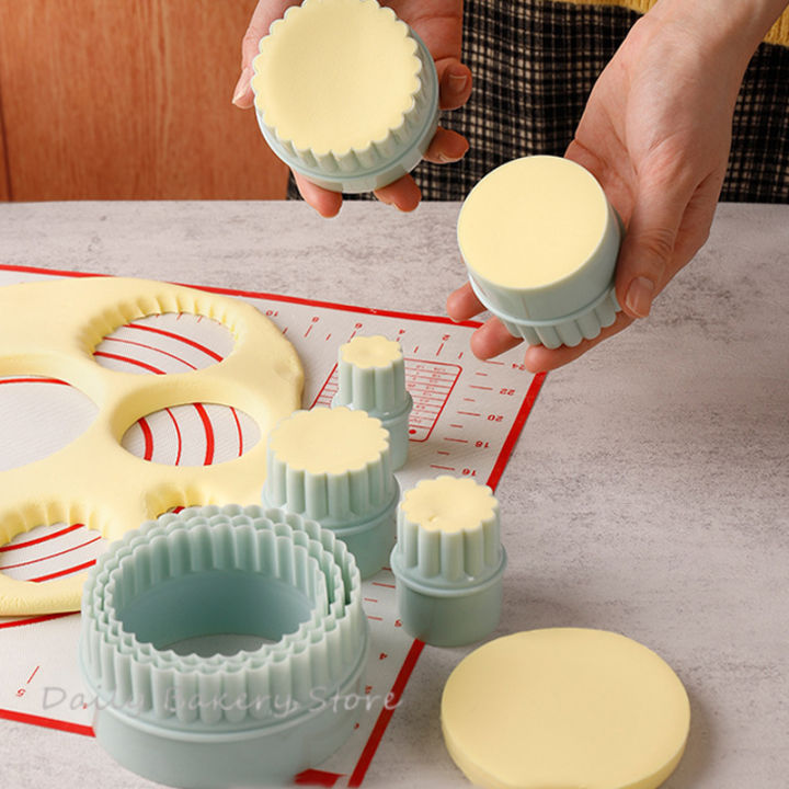 8pcs Set Diy Cookie Cutter Wave Lace Pp Biscuit Tool Cake Decorating ...