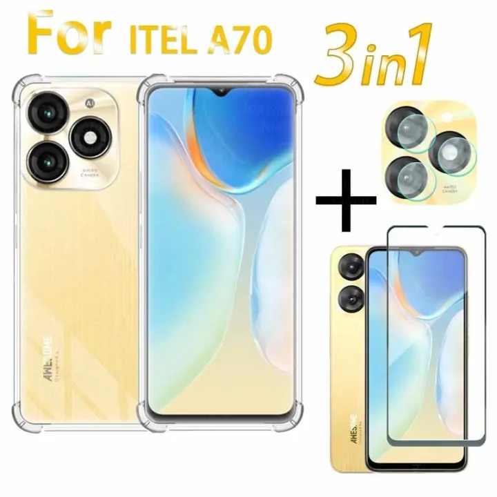 3 in 1 Shock-Absorbing Phone Case For Itel A70 A60 A60S Transparent ...