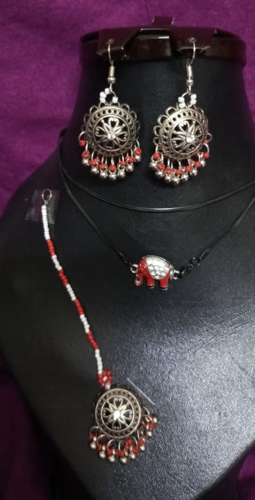 Earrings,Necklace,Bindi set for girls | Daraz.pk
