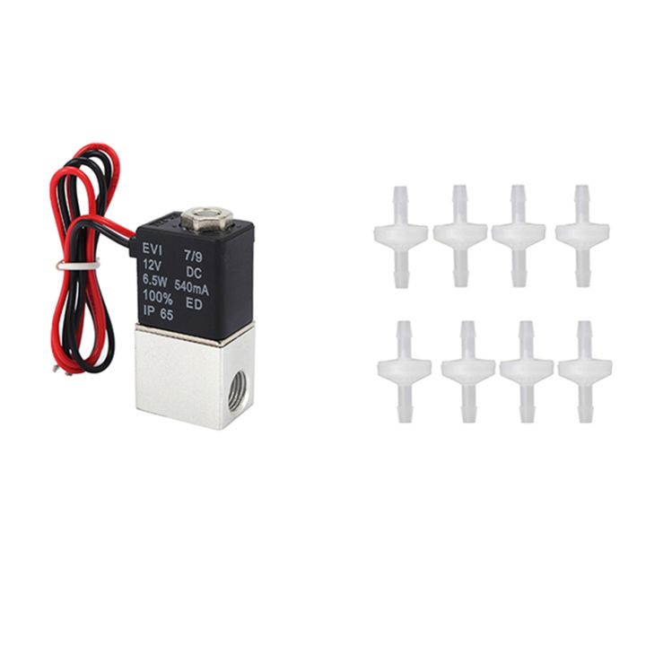 ZOROOM 1 Pcs DC12V Solenoid Valve 1/4 Inch 2 Way Pneumatic Valves & 8 ... ZOROOM 1 Pcs DC12V Solenoid Valve 1/4 Inch 2 Way Pneumatic Valves & 8 ...