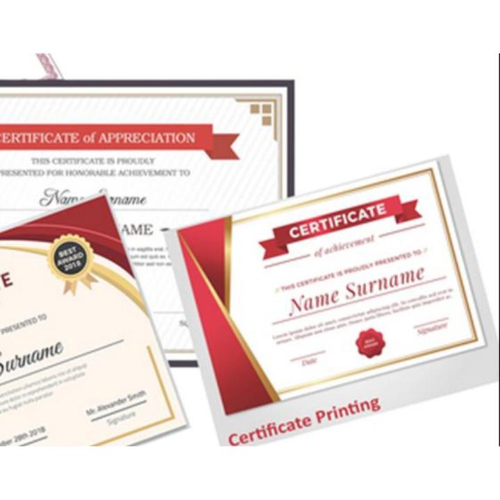 Certificate customization and printing, Award Printing / Photo Printing ...