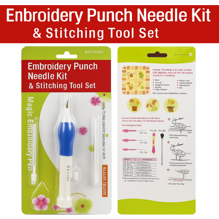 Master Crafts | Embroidery Punch Needle Pen Set – Magic Embroidery Pen ...
