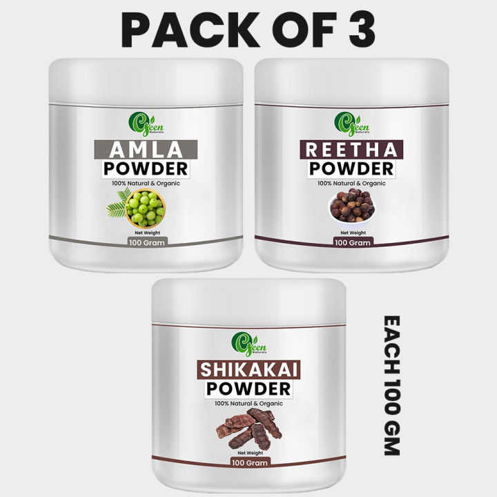 Pack of 3 - Amla Reetha Shikakai Powder | Amla Retha Sekakai Powder ...
