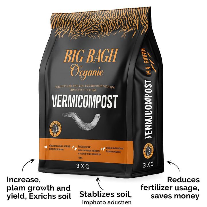 Vermicompost 3Kg Big Bagh 'Organic fertilizer for plants home gardening ...