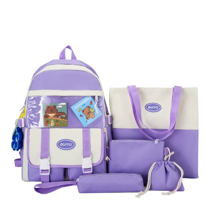 5 Piece New Unique Design Backpack For Girls | Daraz.pk