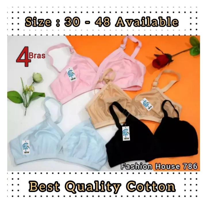 Bra for girls & Women Pack of bras 4 Pure Cotton Bras For Women cotton ...
