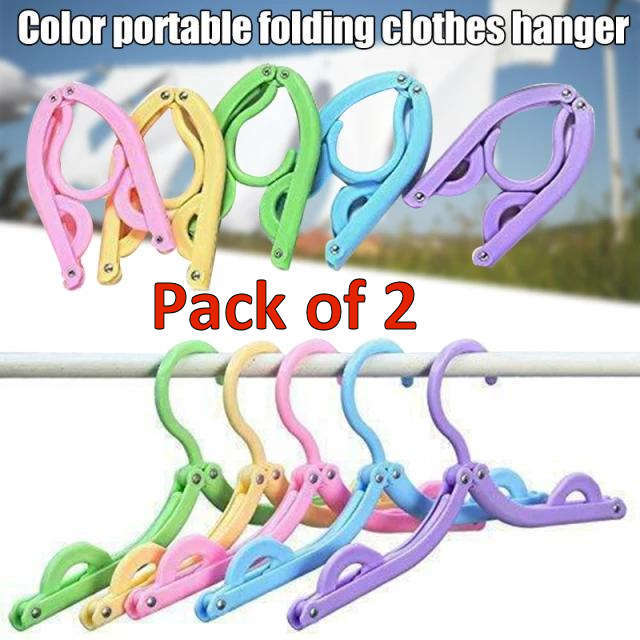 Portable Folding Clothes Hangers with Slots Folding Travel Hanger ...