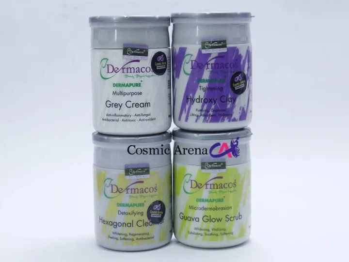 Dermacos Facial Set Pack of 4 Dermacos Hexagonal Cleanser Guava Glow ...