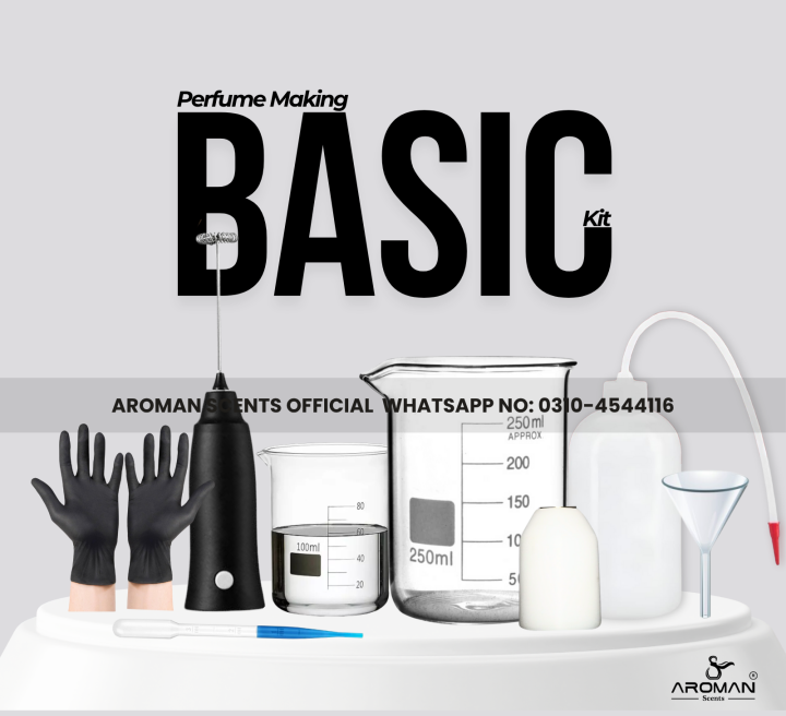 Basic Perfume Making Kit – 100ml & 250ml Glass Beakers, Mixing Machine ...
