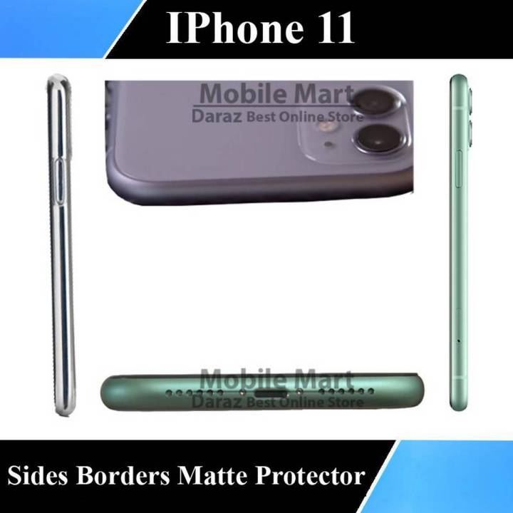 Apple IPhone 11 Side Borders Matte Protector Soft Skin Sheet Sides ...