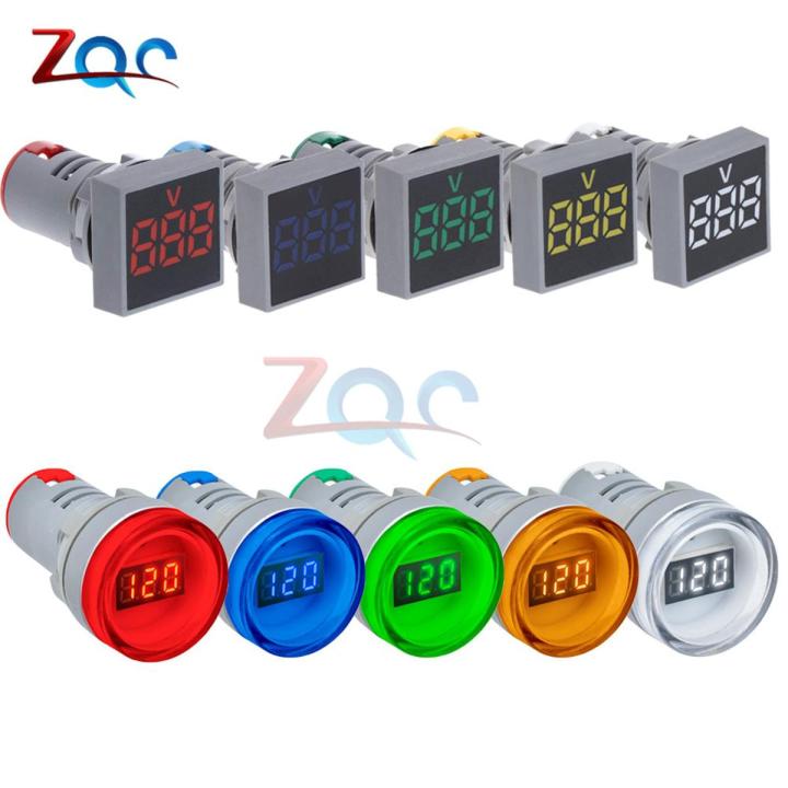 22mm LED Digital Display Voltmeter Gauge Voltage Meter Indicator Signal ...