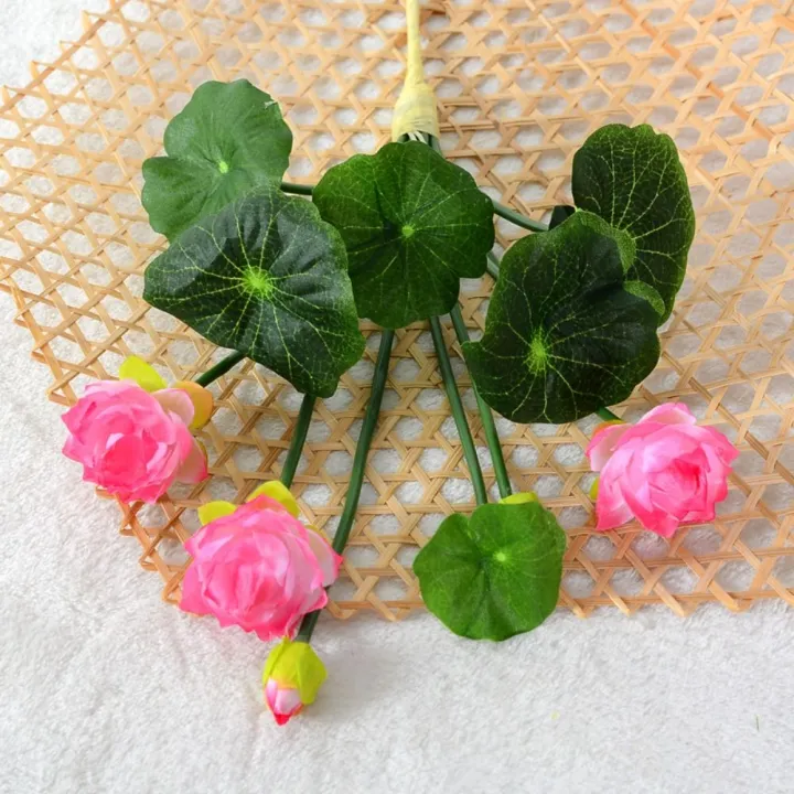 Flower Arrangements Lifelike Artificial Lotus Flower Plastic Handmade ...