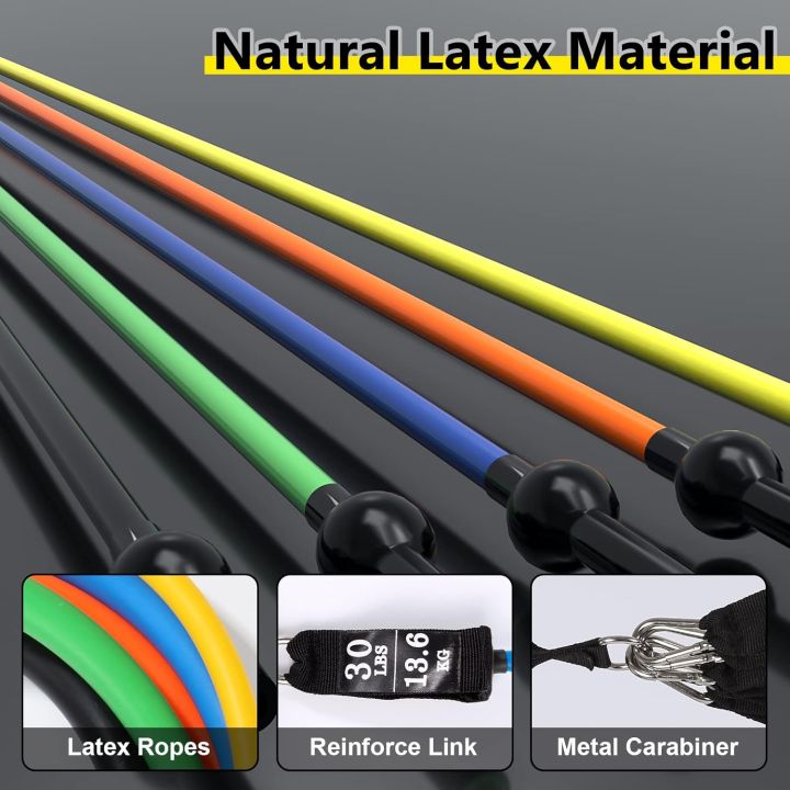 12 Pcs Resistance Bands Set for Workout & Home Gym | Pull Rope Fitness ...