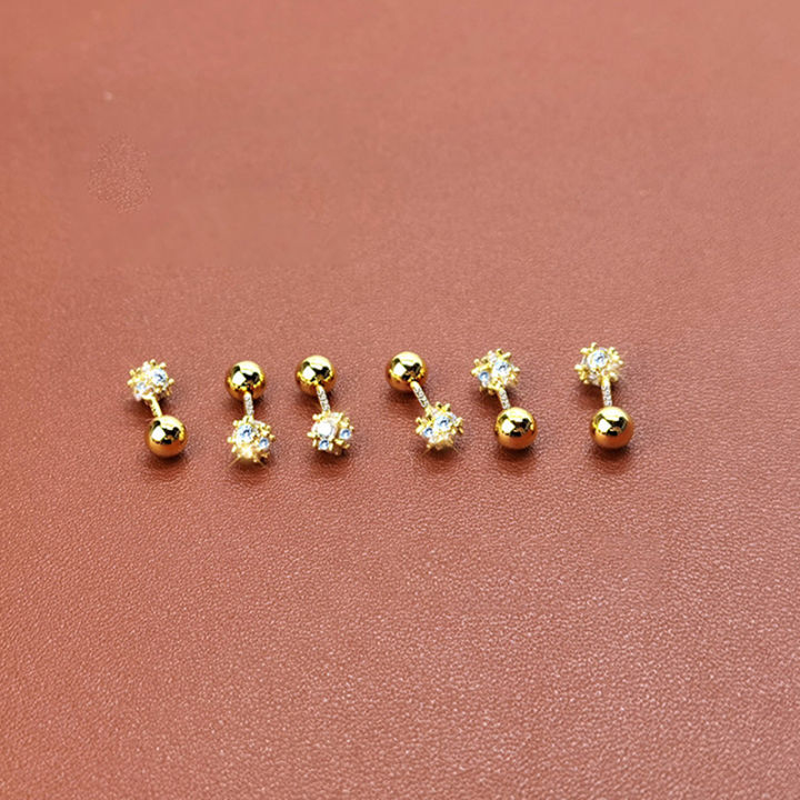 1Pair Geometric Zircon Earring for Women Ear Bone Nail Cartilage ...