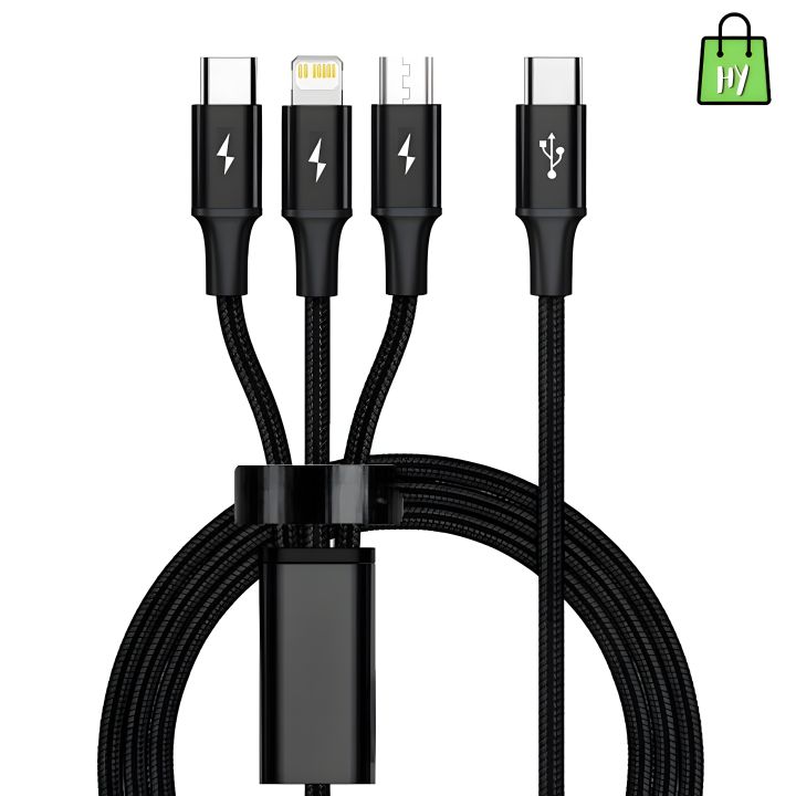 3 in 1 Multi Charging Cable - 100% Pure Copper Fast Data Charging Cable ...