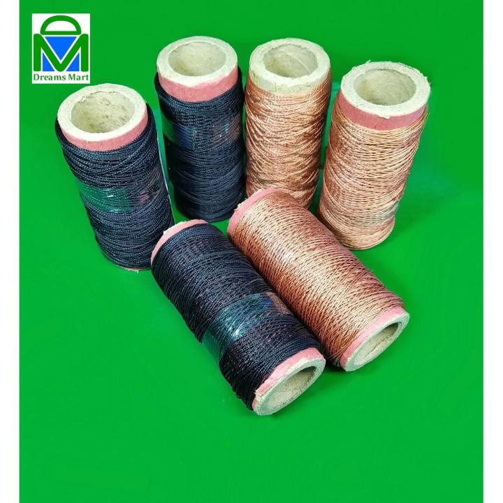 DreamsMart Pack of 10 Rolls Black and Brown Color Strong Twine Nylon ...