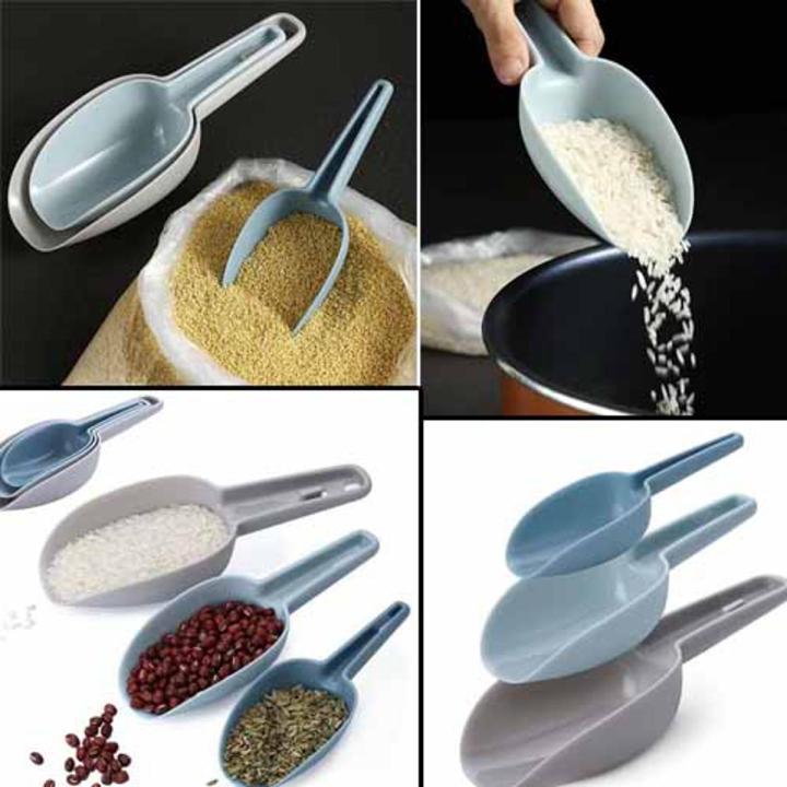 Pack Of 3 Pcs Plastic Measuring Spoon's- Scoopers for Containers- Flour ...