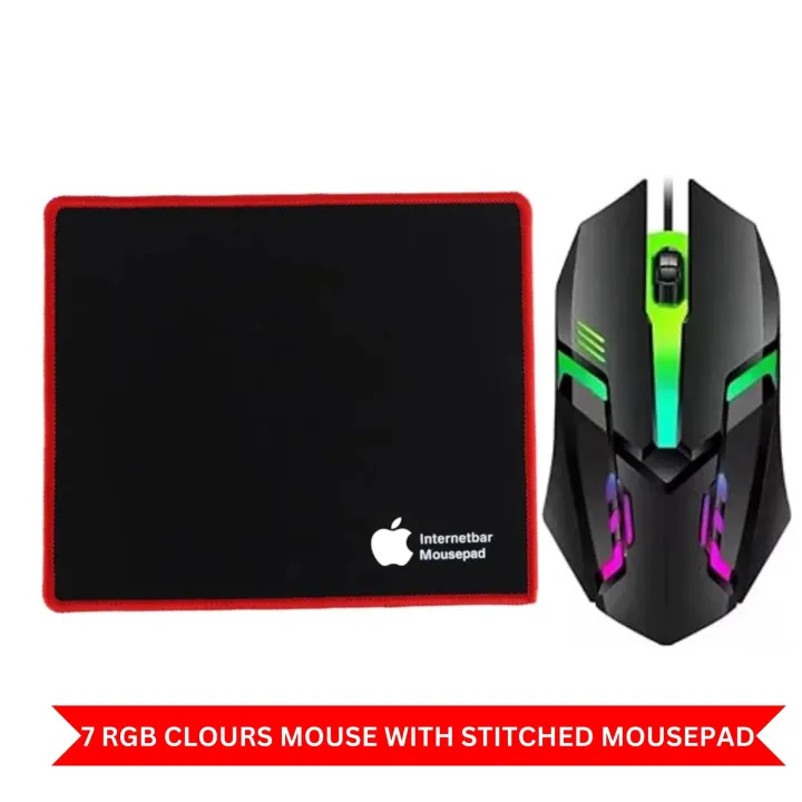 RGB Gaming Mouse With Mousepad - 7 Light Breathing Colours In Mouse ...