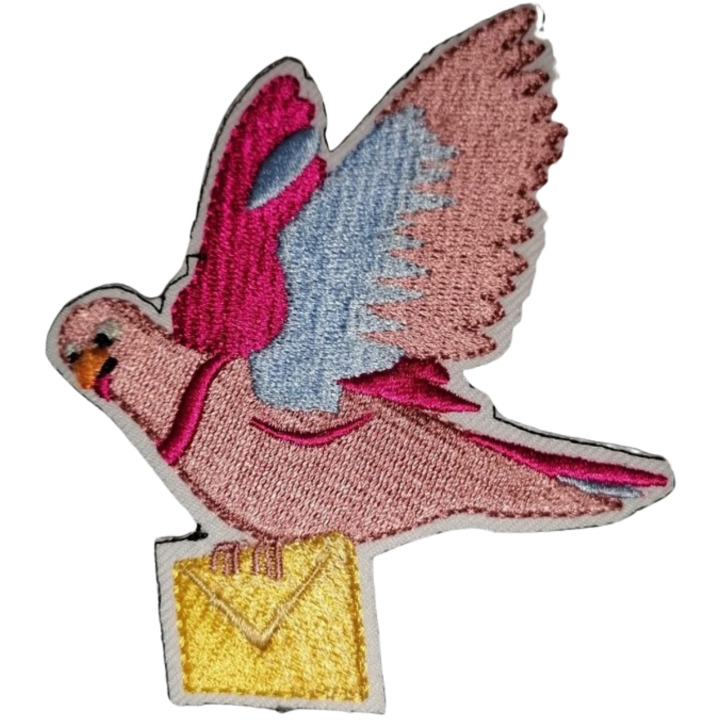 Pigeon with letter Embroidery Iron On Sew On Patch For T-shirt Bag Cap ...